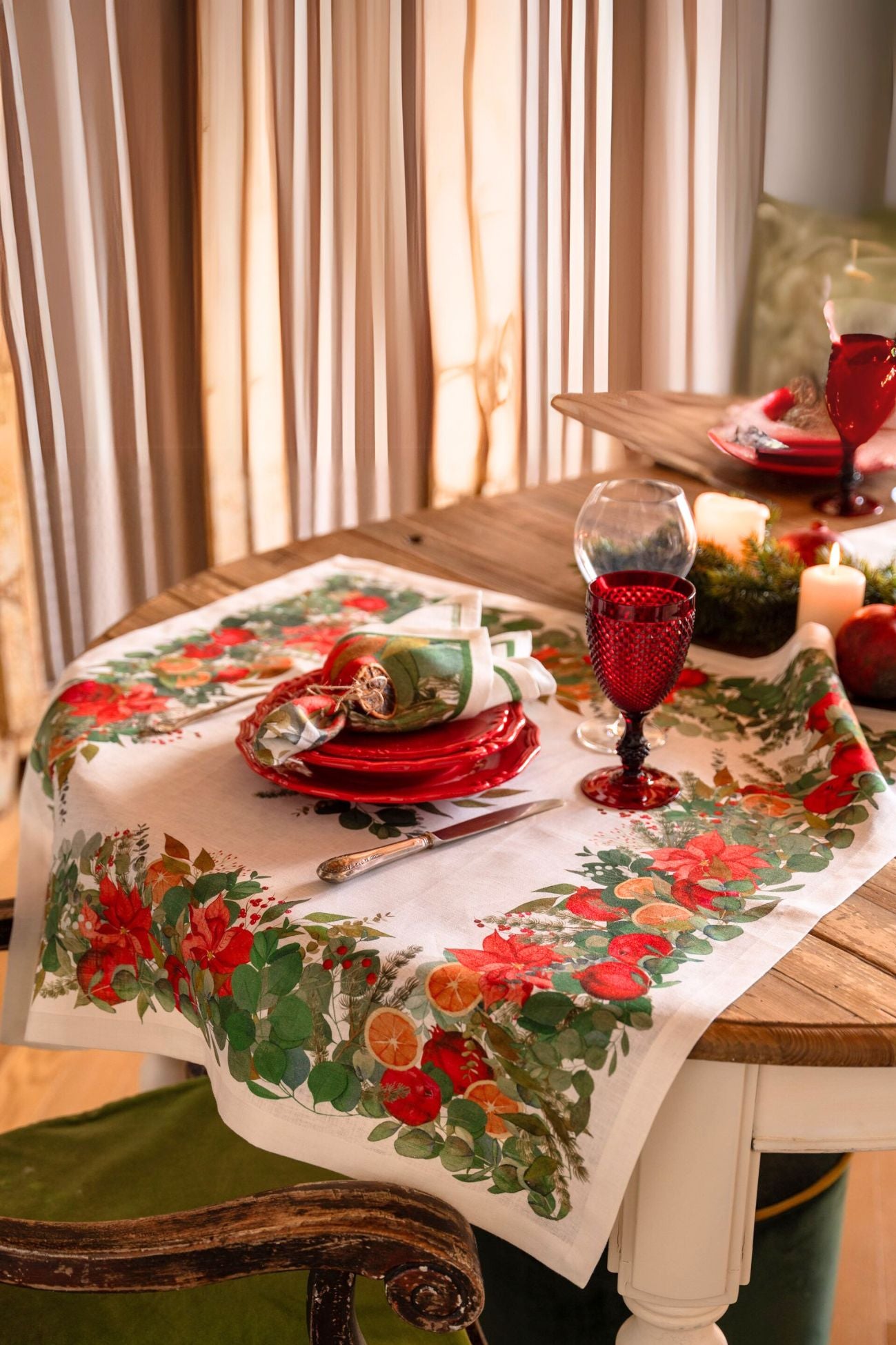 Garland Glee - Tablecloth centerpiece 85x85 | Tessitura Toscana Telerie