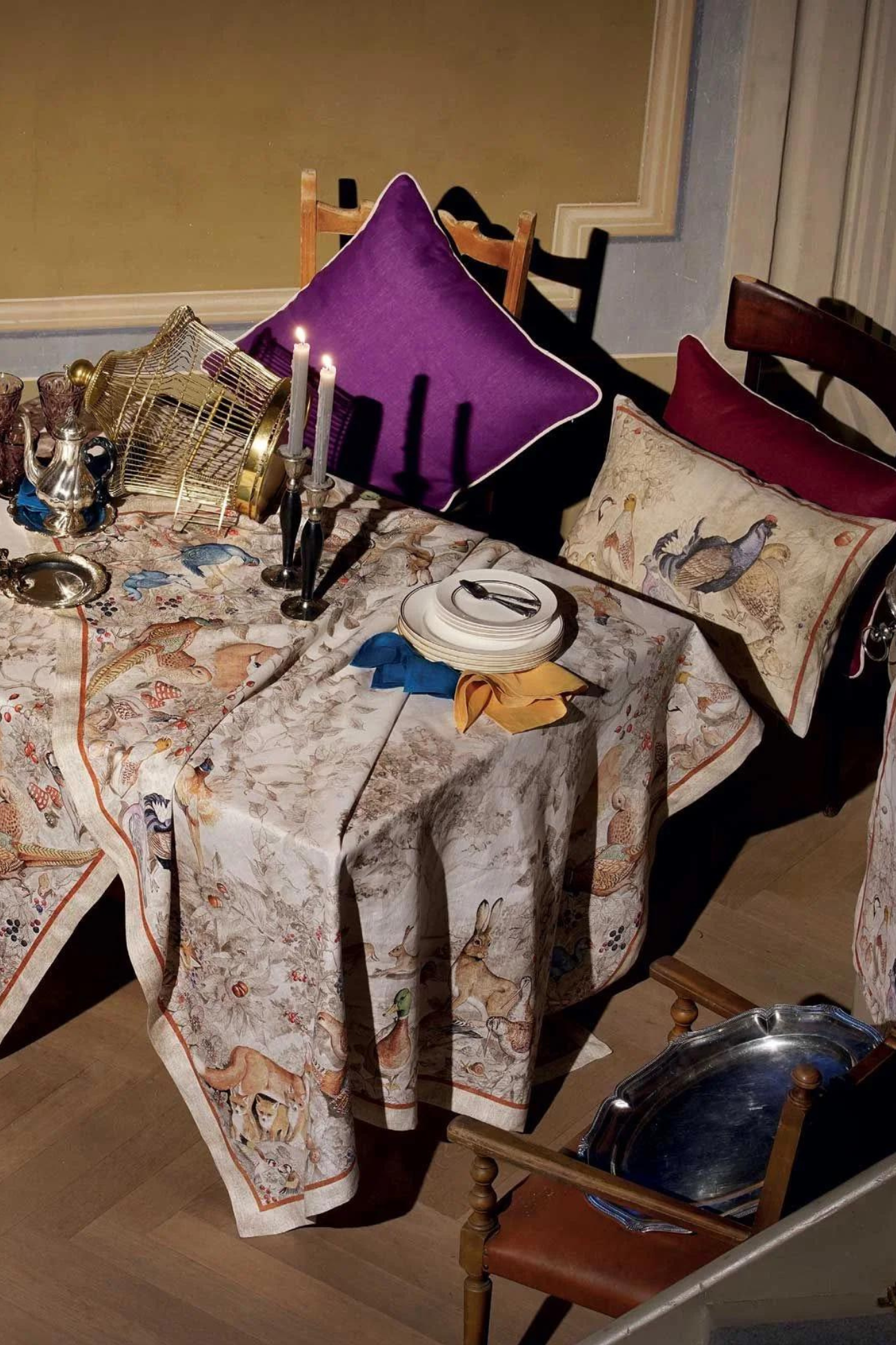 Norma - Pure linen tablecloth with simple hem various sizes | Tessitura Toscana Telerie